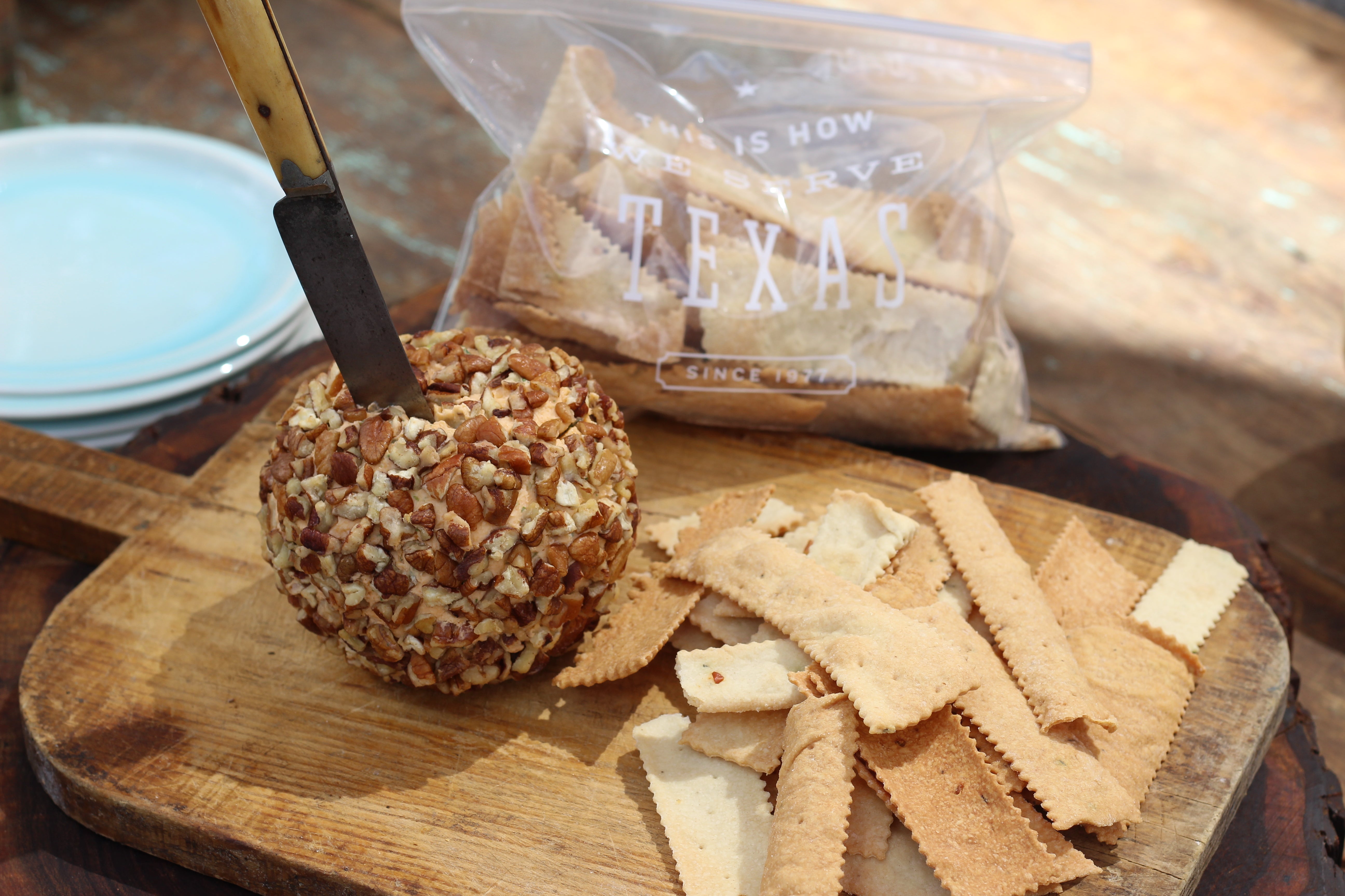 Blue Ribbon Toasted Pecan Cheese Ball & Homemade Crackers – Goode Co ...